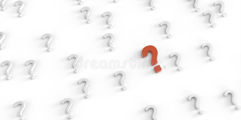 A Large Red Question Mark with Many Small Ones in the Background. 3D ...