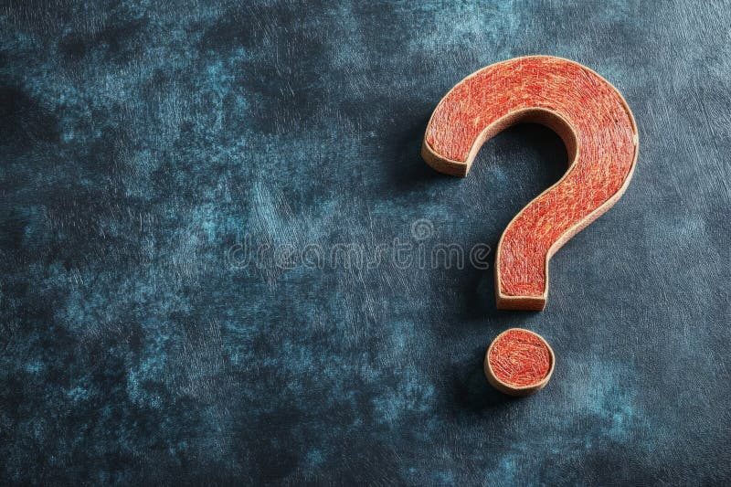 ?Large Red Question Mark Placed on a Dark Textured Background ...