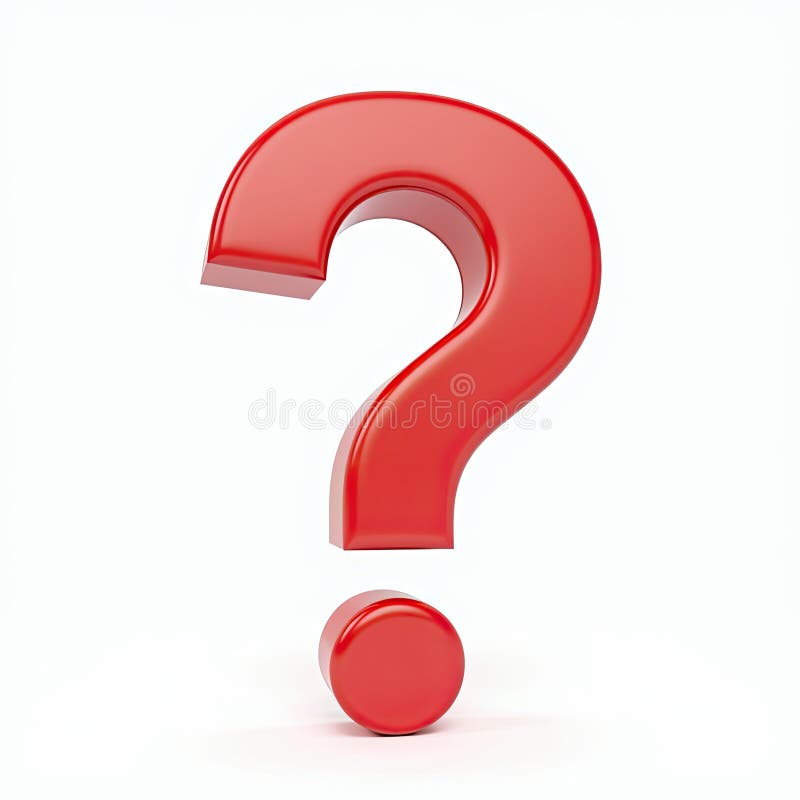 Large Red Question Mark Standing Upright Against a White Background ...