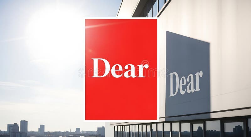 A Large Red Rectangle with the Word "Dear" in White Font is Prominently ...