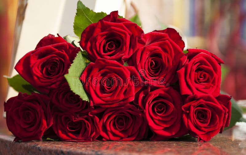 Large Red rose bouquet stock image. Image of celebrations - 41868341