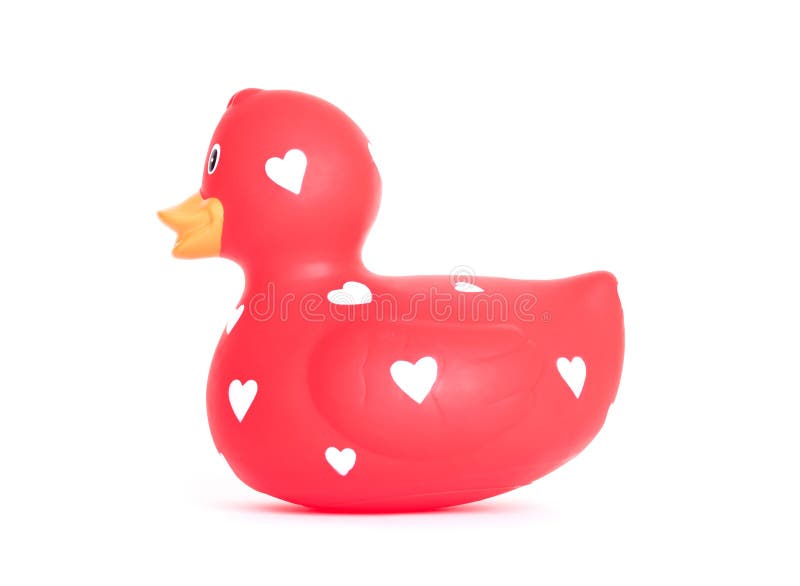 Large red rubber duck stock photo. Image of funny, hearts - 130761594