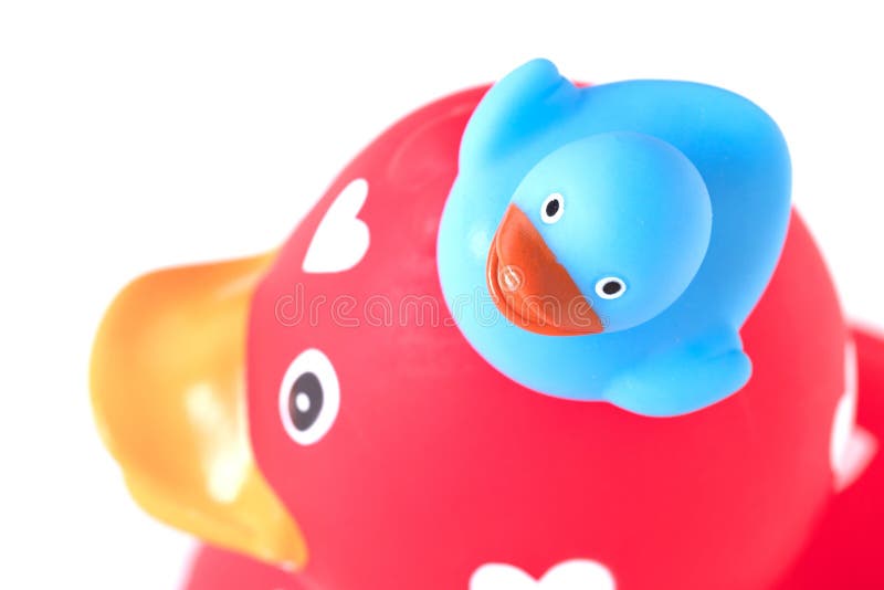 Large Red Rubber Duck with a Small Duck Stock Image - Image of funny ...