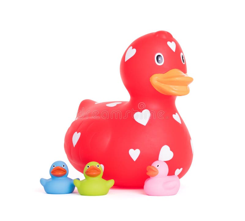 Large Red Rubber Duck with a Small Duck Stock Image - Image of child ...
