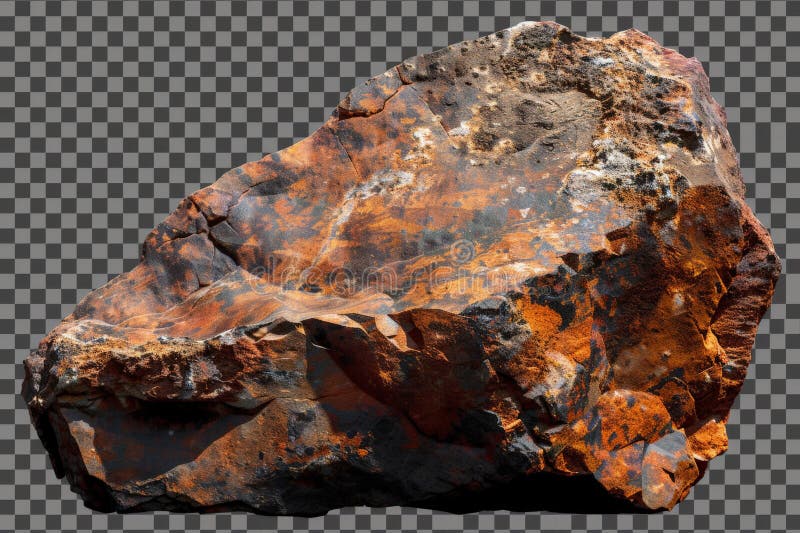 Large Red Rust Rock Stones Isolated on a Transparent Background ...