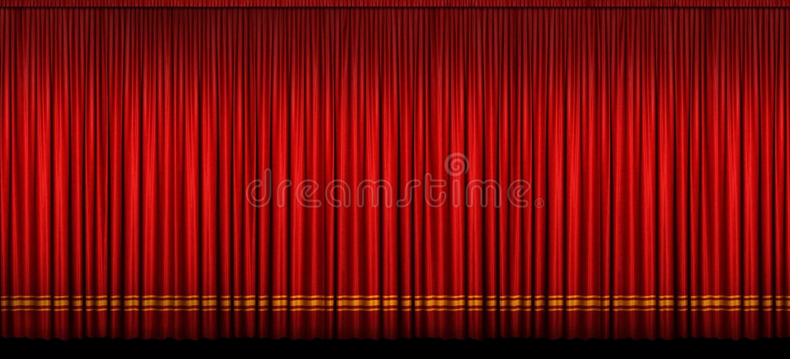 Large red curtain stage stock image. Image of orchestra - 4214757