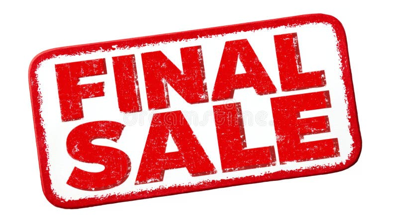 Large Red Sticker with the Words FINAL SALE in Bold Letters, White ...