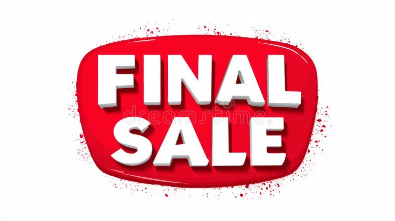 Large Red Sticker with the Words FINAL SALE in Bold Letters, White ...