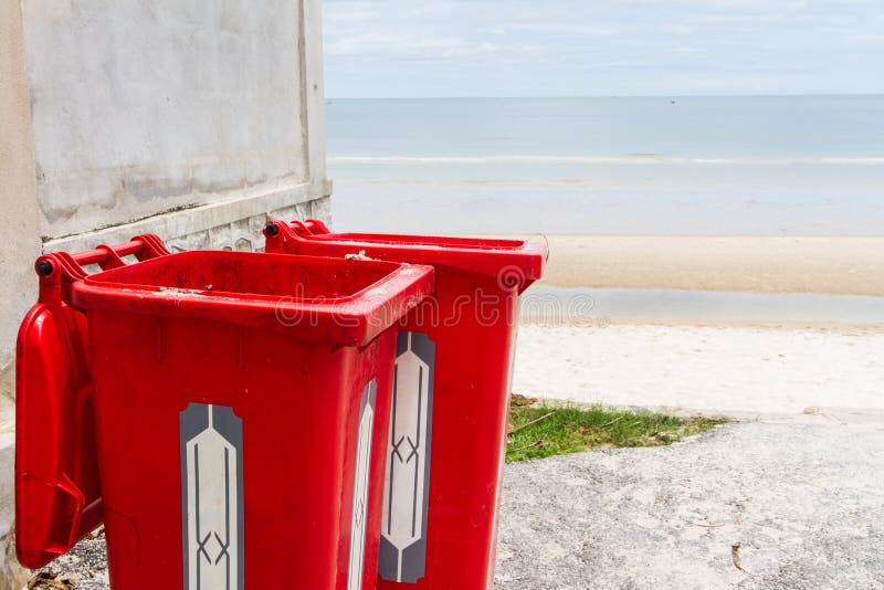 Large red trash can stock photo. Image of wheel, color - 39262110