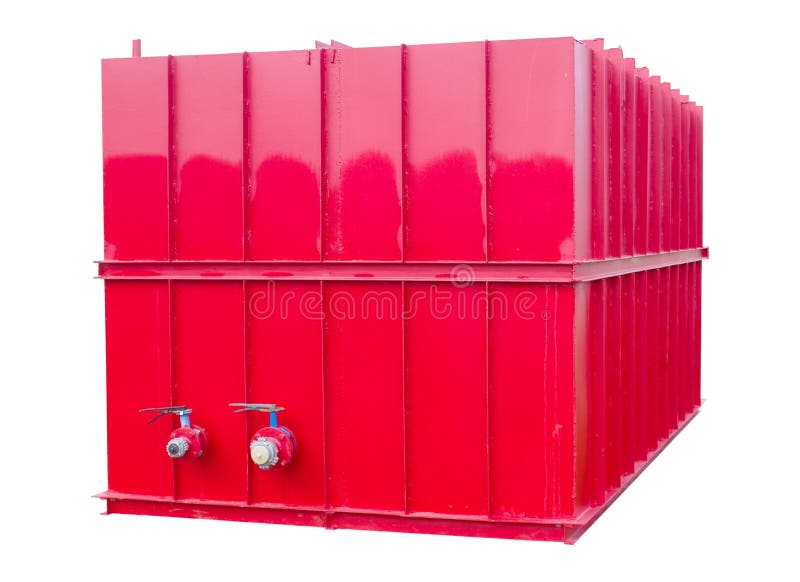 Large Red Water Tank Storage Stock Image - Image of technology, tank ...