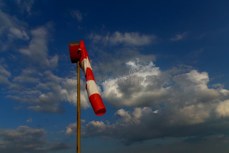Windsock Indicator of Wind on Runway Airport Stock Image - Image of ...