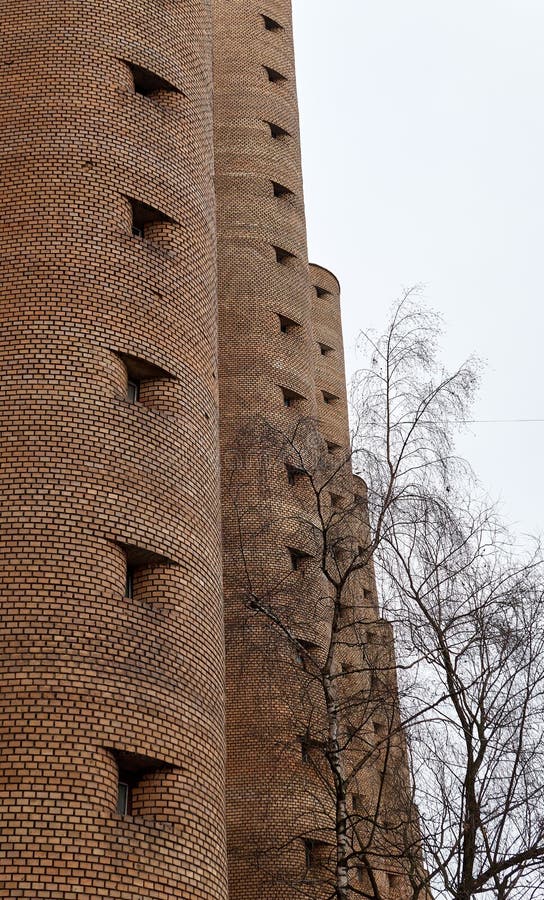 Large Residential Brick House Stock Image - Image of front, facade ...