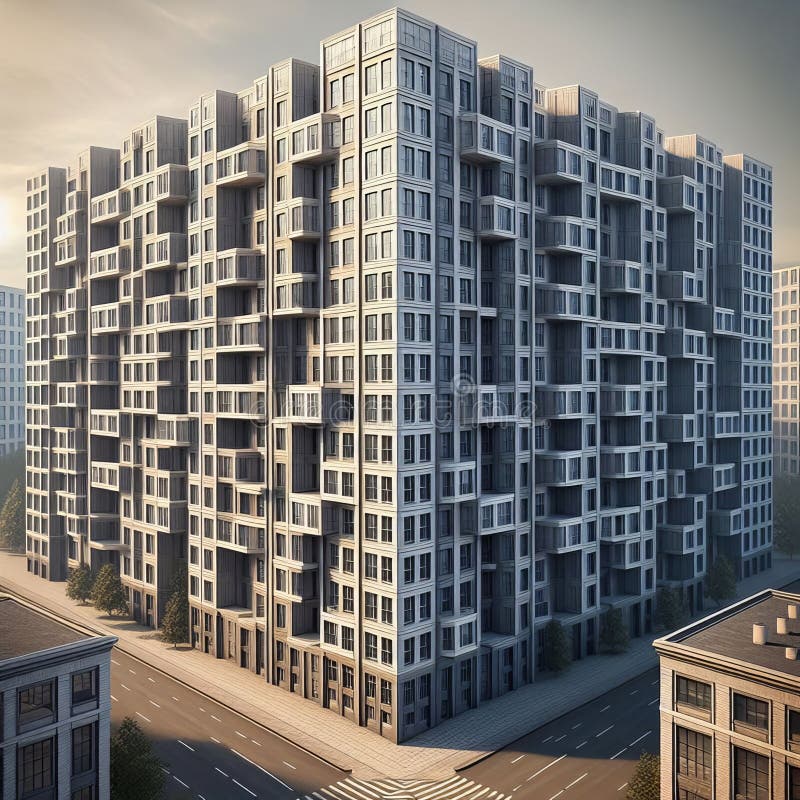 Large Residential Complex with Geometric Architectural Design Stock ...