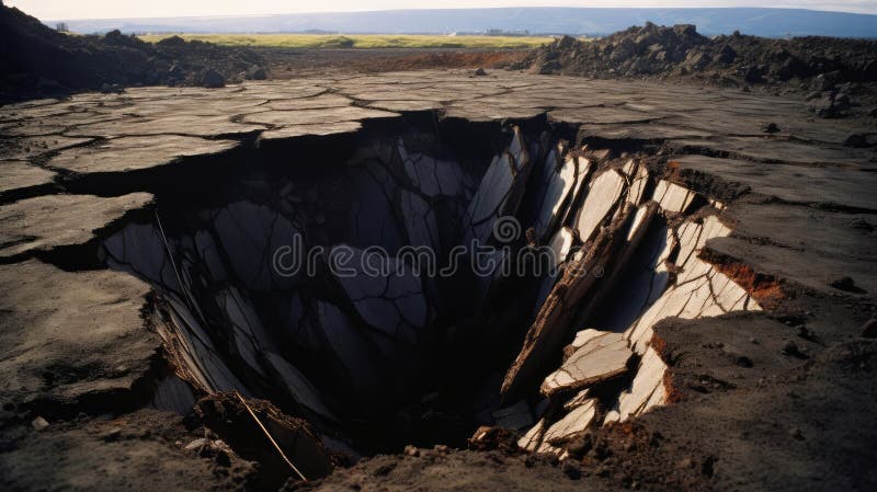 A Large Rift on the Surface of the Earth Stock Photo - Image of quake ...