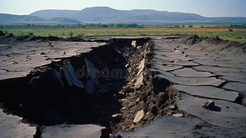 A Large Rift on the Surface of the Earth Stock Image - Image of quake ...