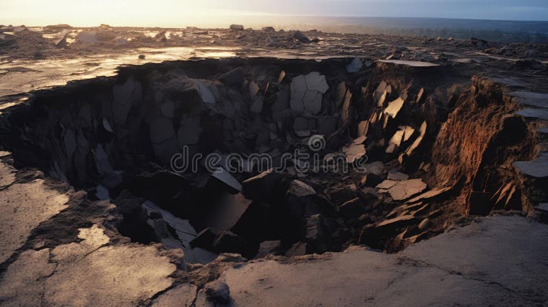 A Large Rift on the Surface of the Earth Stock Photo - Image of quake ...