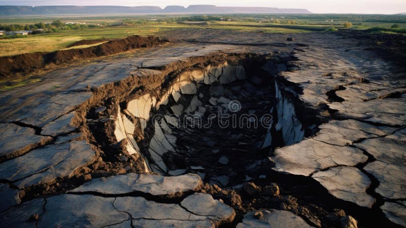 A Large Rift on the Surface of the Earth Stock Photo - Image of hole ...