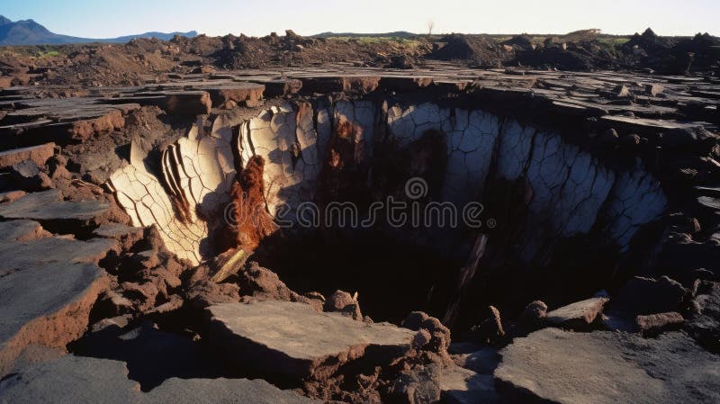 A Large Rift on the Surface of the Earth Stock Photo - Image of quake ...