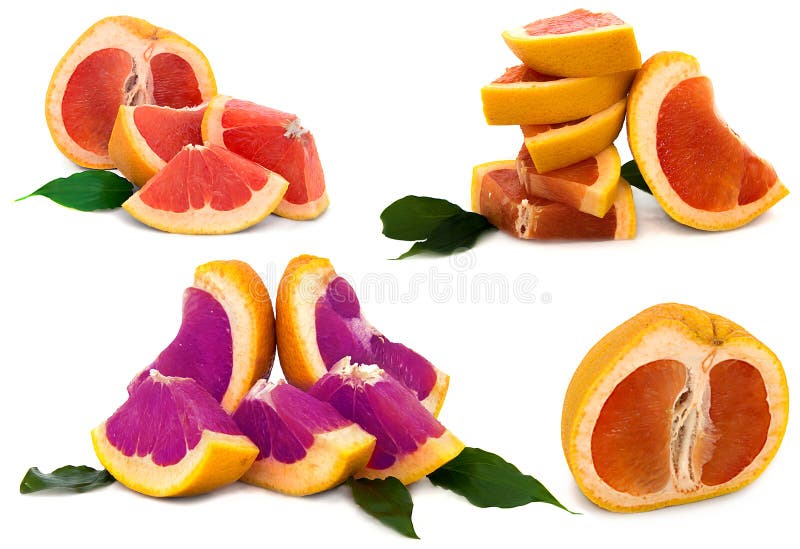 Large, Ripe Grapefruit on White Background, Bright and Very Juicy ...