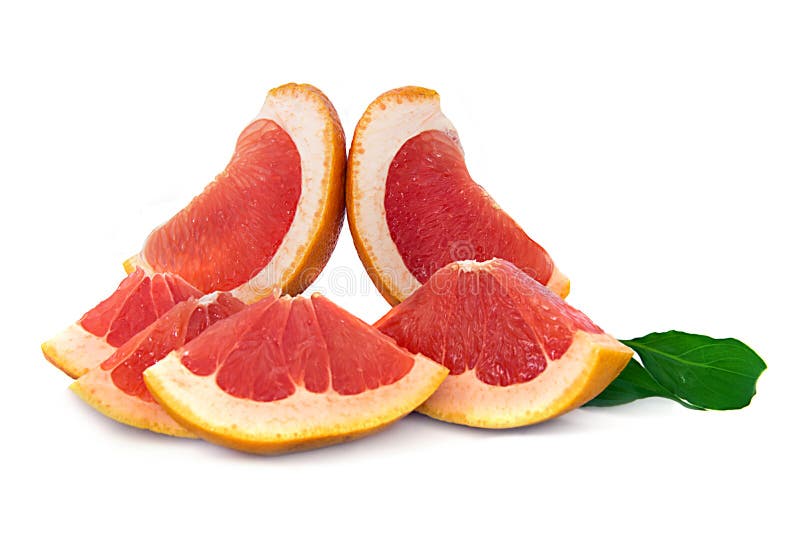 Large, Ripe Grapefruit on White Background, Bright and Very Juicy ...