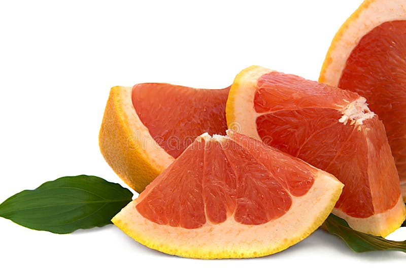 Large, Ripe Grapefruit on White Background, Bright and Very Juicy ...