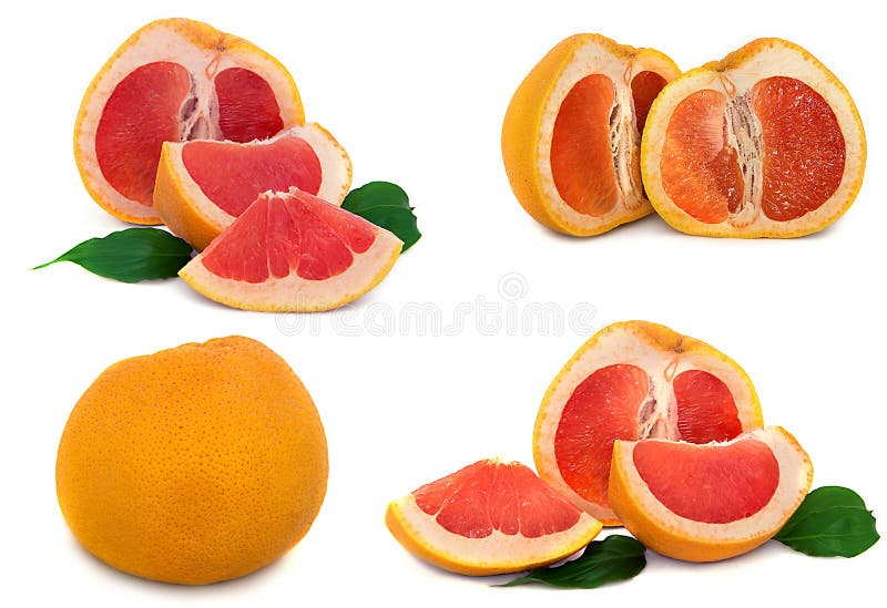 Large, Ripe Grapefruit on White Background, Bright and Very Juicy ...