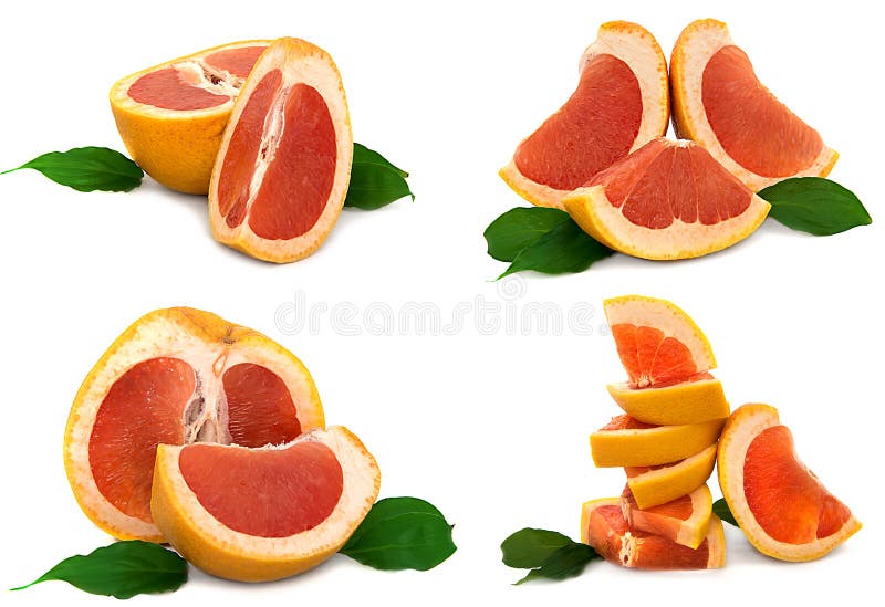 Large, Ripe Grapefruit on White Background, Bright and Very Juicy ...