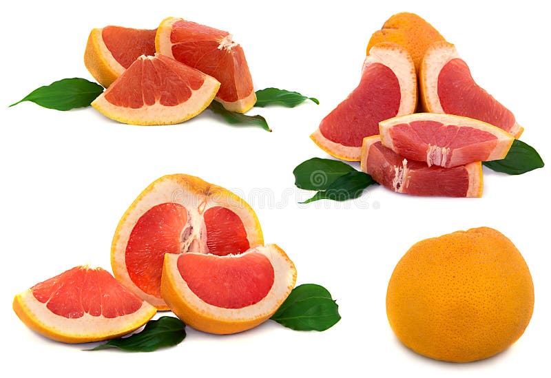 Large, Ripe Grapefruit on White Background, Bright and Very Juicy ...