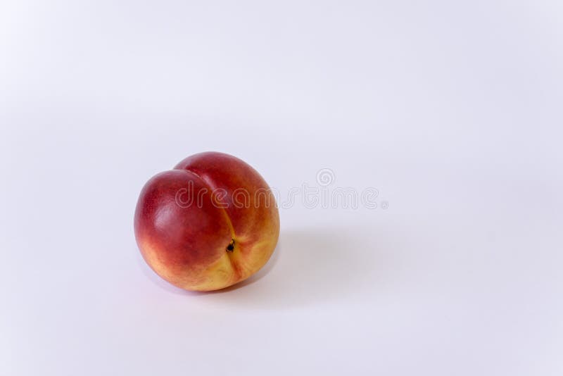 Large Ripe Peach Isolated on White Background. Useful Fruit Close-up ...