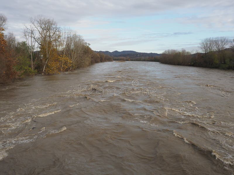 Large river flood stock photo. Image of turin, piemonte - 165114694