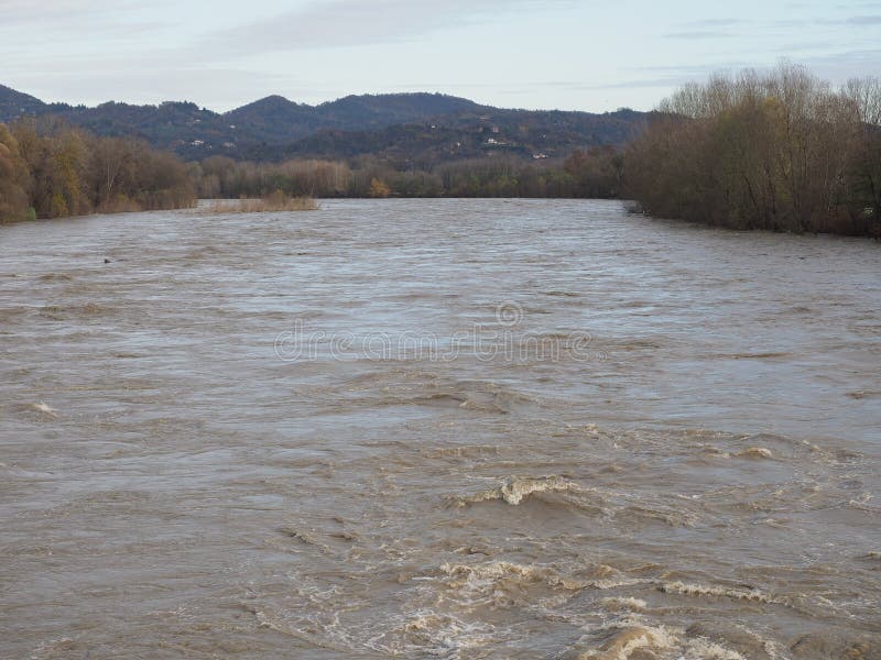 Large river flood stock image. Image of weather, panoramic - 166068841