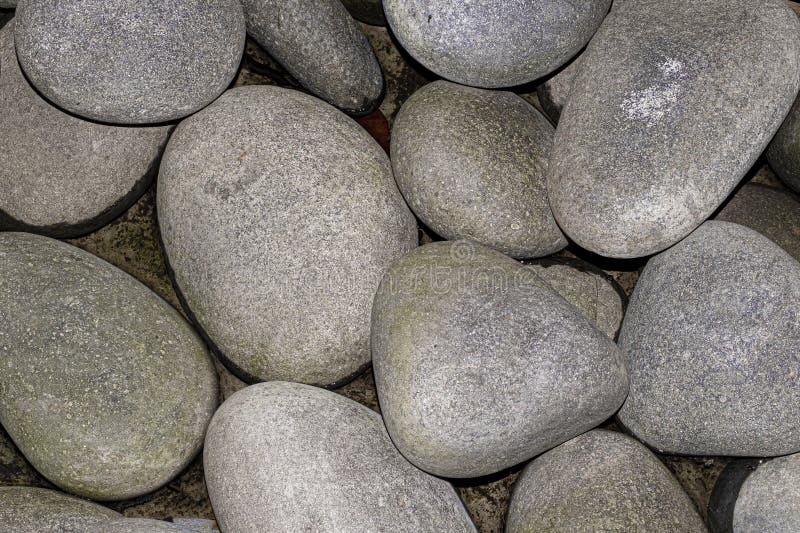 Large River Rocks on Wet Pavement Texture Stock Photo - Image of garden ...