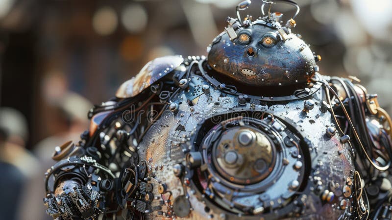 A Large Robot with Many Eyes and a Big Head, AI Stock Image - Image of ...