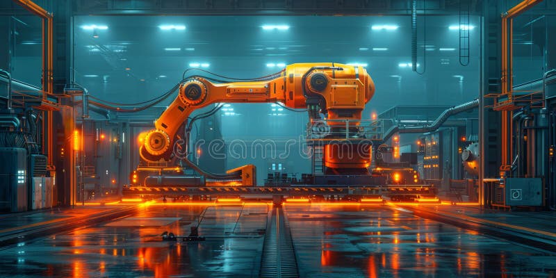 Large Robotic Arm in a High-tech Factory Setting, Showcasing Advanced ...