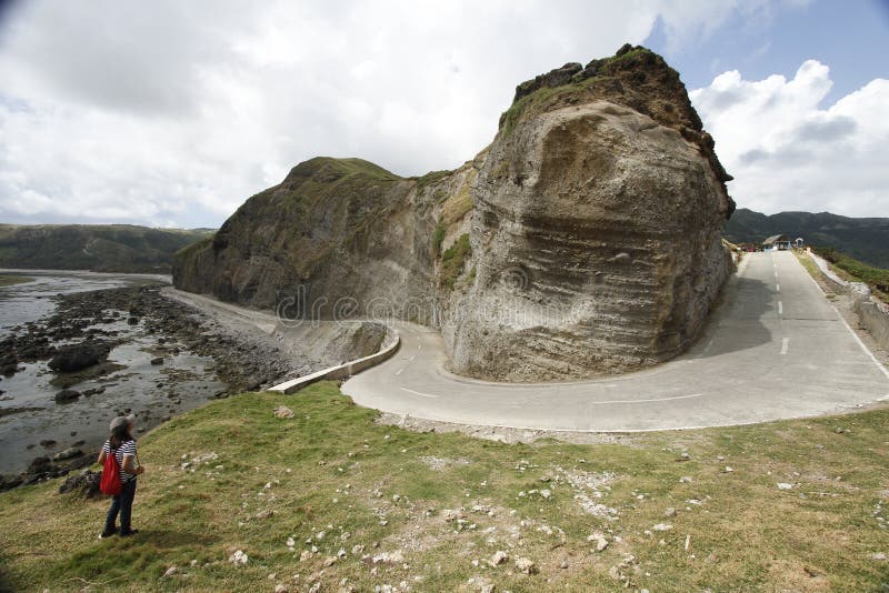 Large Rock Around Sharp Bend at Batanes, Philippines Stock Image ...