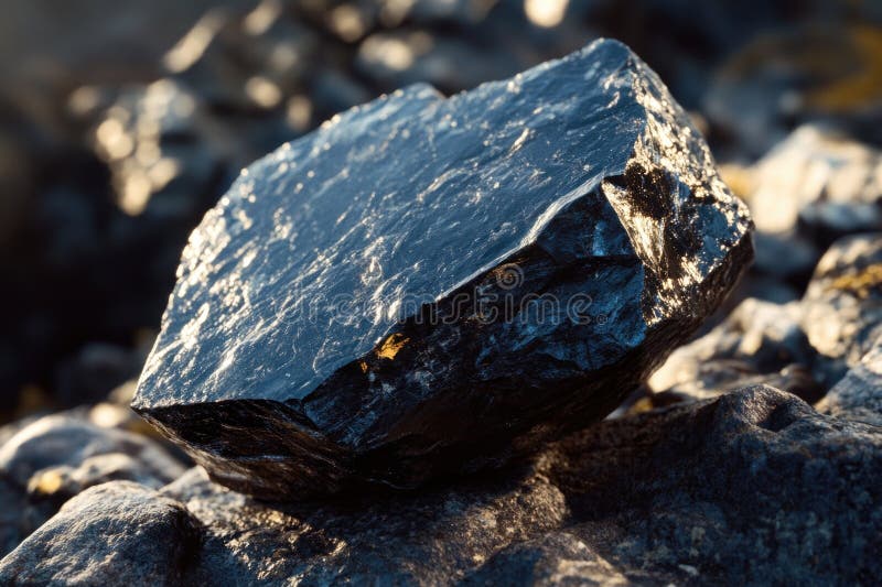 A Large Rock with a Black Surface Stock Photo - Image of heap, closeup ...