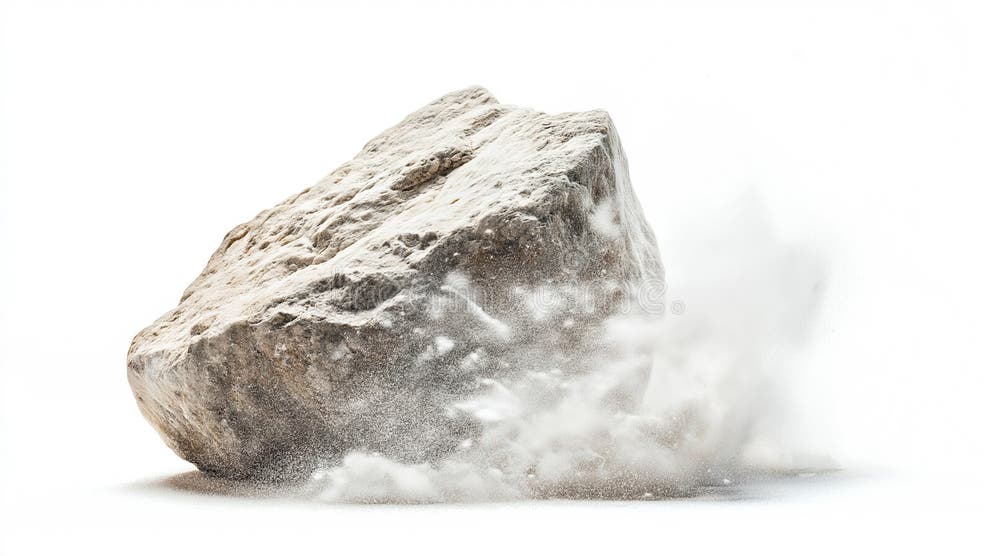 Large Rock with Dust Billowing Around it Stock Illustration ...
