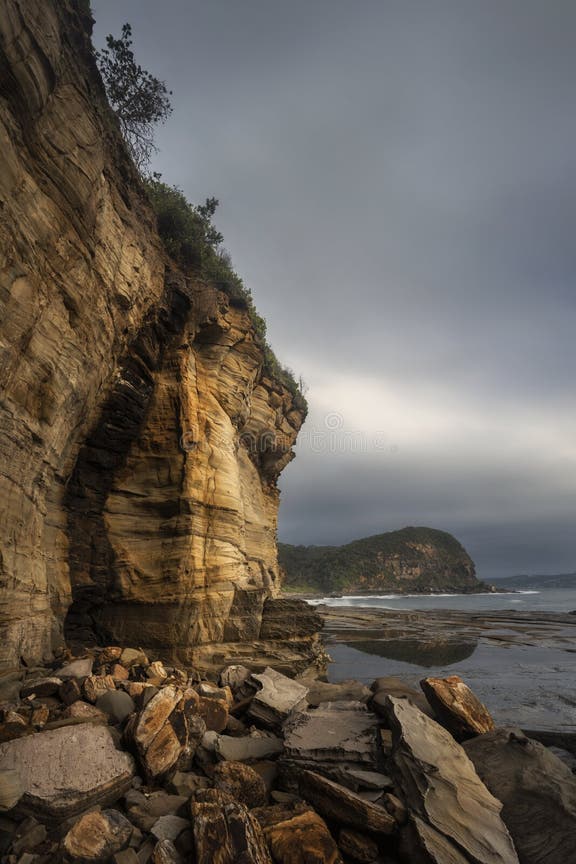 Large Rock Face Along the Coastline Stock Image - Image of good, motion ...