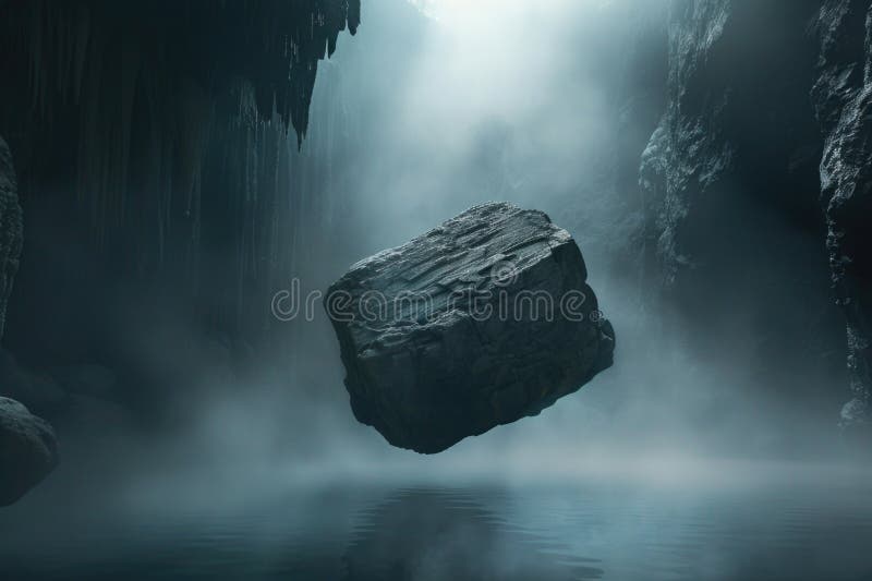 A Large Rock Floating in the Ocean Stock Photo - Image of relaxation ...