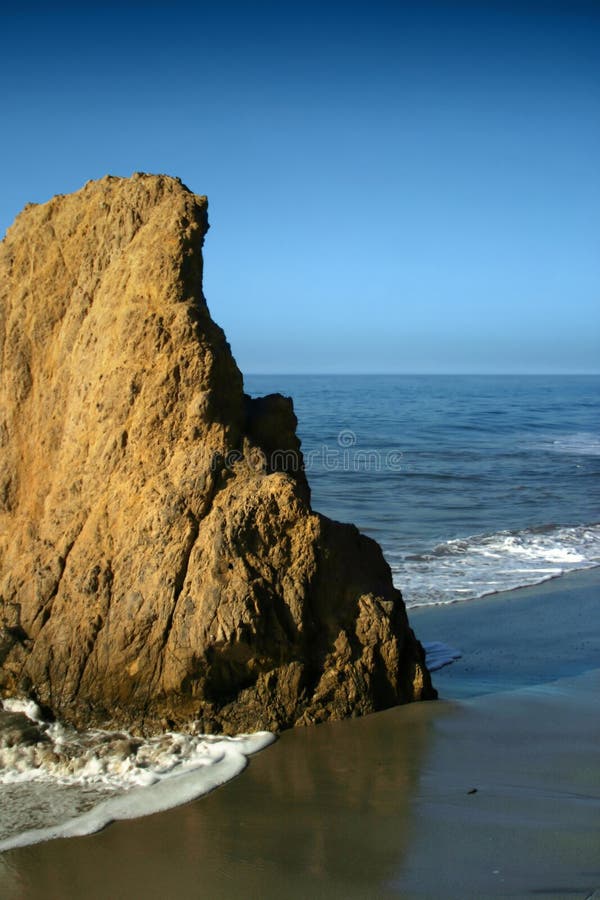 Large Rock Formation on Beach Stock Photo - Image of nature, location ...