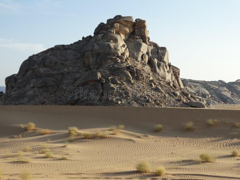 Large Rock Formation in the Desert Stock Image - Image of hill, arabic ...