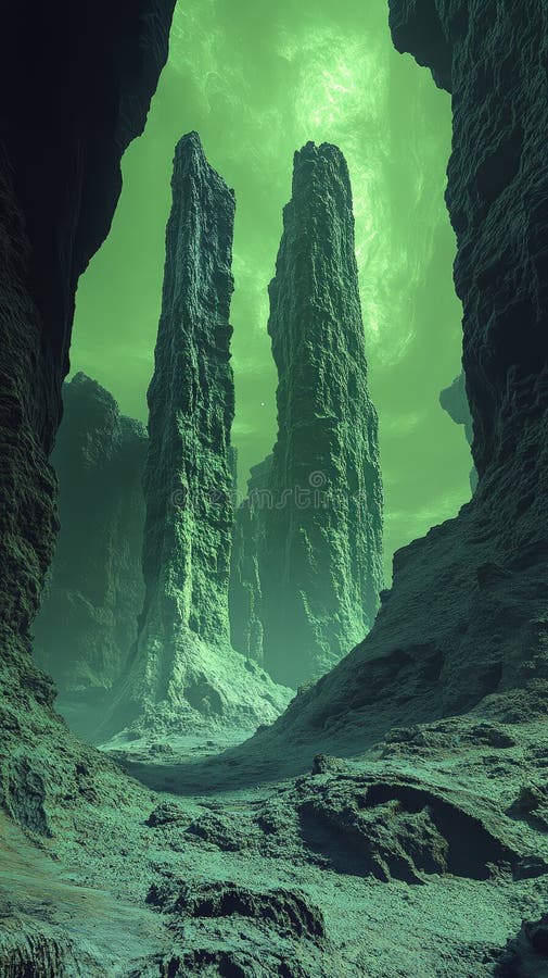 Large Rock Formation Inside a Dark Cave with Textures and Shadows ...