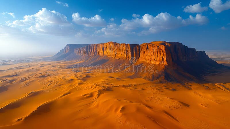 A Large Rock Formation in the Middle of a Desert Stock Photo - Image of ...
