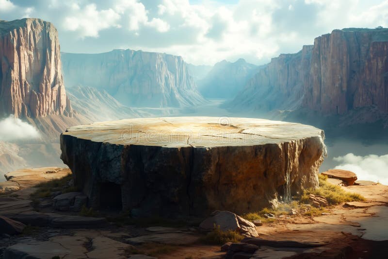 A Large Rock Formation in the Middle of a Mountain Range Stock Photo ...