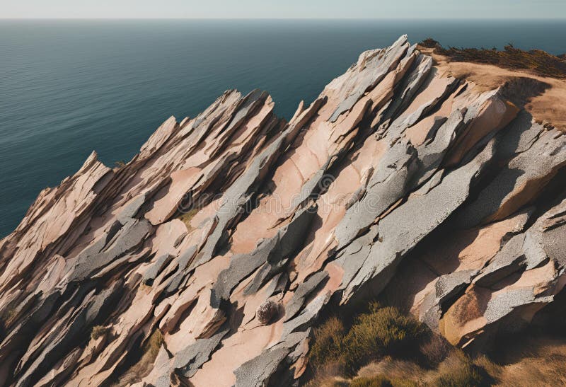 Large Rock Formation with Ridges.AI Generated Stock Illustration ...