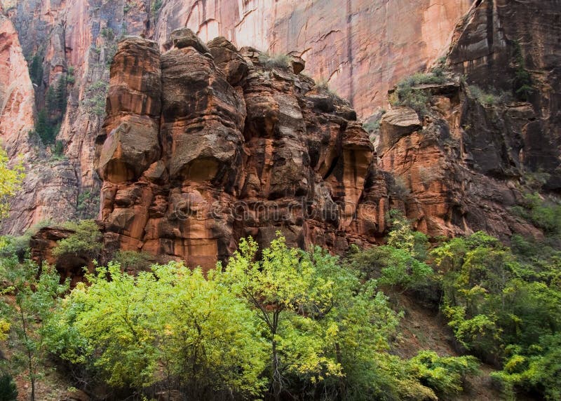 Large Rock Formation in Zion N Stock Photo - Image of desert, erosion ...