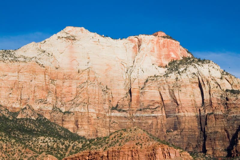 Large Rock Formation in Zion N Stock Photo - Image of desert, erosion ...