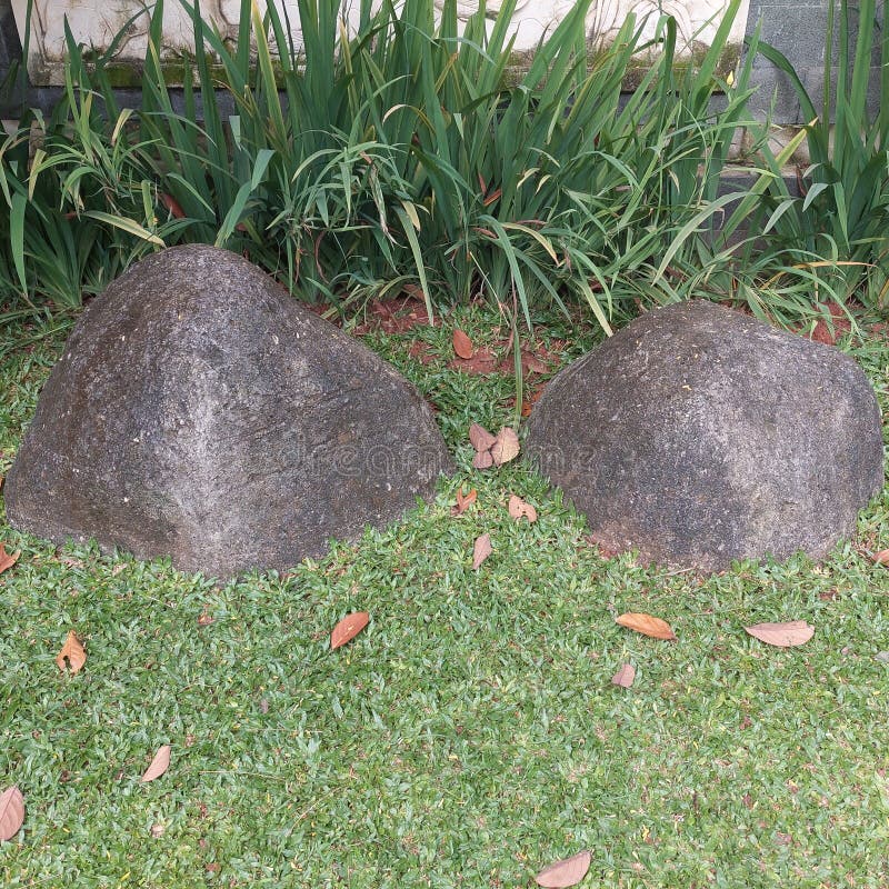 A Large Rock in the Garden that Can Be Used To Sit Stock Photo - Image ...