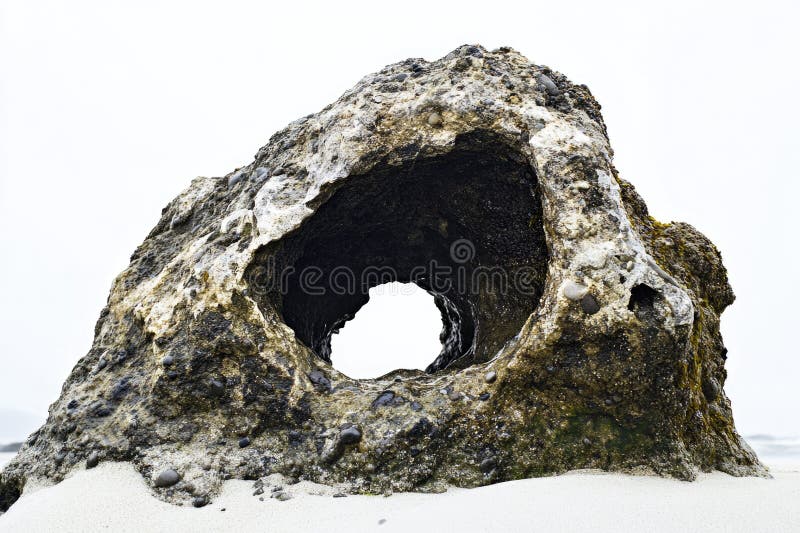 A Large Rock with a Hole in it Stock Photo - Image of terrain ...
