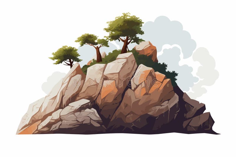 Large Rock Isolated Vector Style Illustration Stock Vector ...